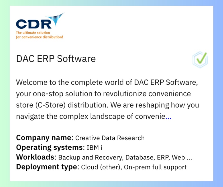 CDR’s DAC ERP Featured in IBM Power Solutions Catalog